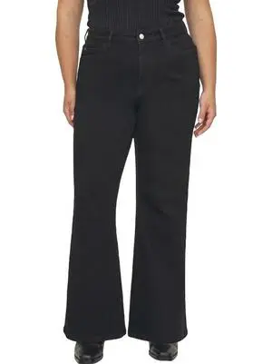 Warp + Weft Nao High-Waist Bootcut Jeans Jet Black