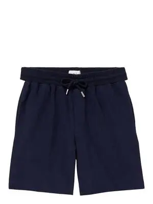 Mr P. Striped Cotton-jersey Drawstring Shorts - Blue