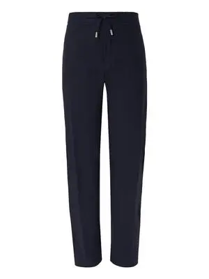 Mr P. James Straight-leg Linen Trousers - Blue