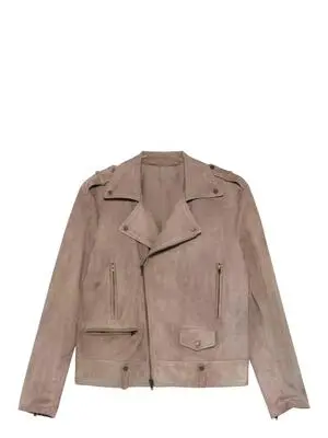 SALVATORE SANTORO Suede Biker Jacket - Neutrals
