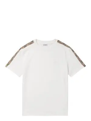 Burberry Checked Cotton-jersey T-shirt - Neutrals