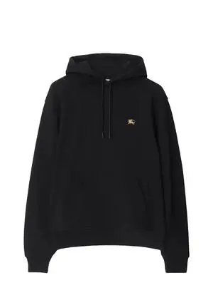 Burberry Cotton Hoodie With Equestrian Knight Motif - Black