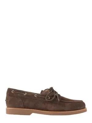 Brunello Cucinelli Suede Boat Shoes - Brown