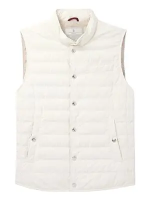 Brunello Cucinelli Quilted Shell Down Gilet - White