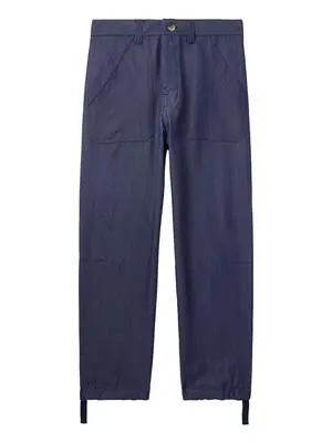 Brunello Cucinelli Straight-leg Virgin Wool-blend Trousers - Blue