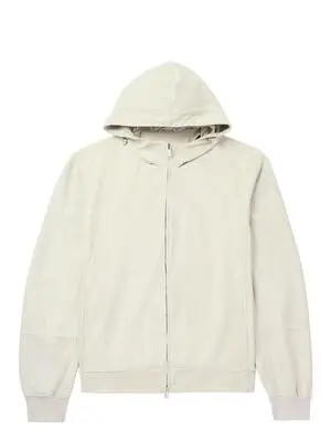 Brunello Cucinelli Suede Hooded Bomber Jacket - Neutrals