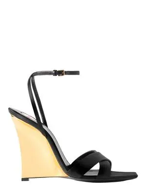 Saint Laurent Lucienne Wedge Mules - Black