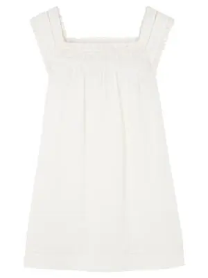 DÔEN Almadia Crochet-trimmed Ramie Mini Dress - White