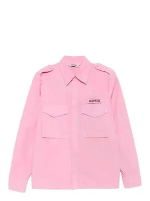 Aspesi Detachable-logo Shirt - Pink