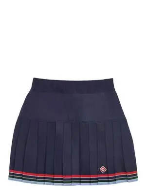 Casablanca Pleated Mini Skirt - Blue
