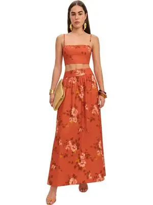 REFORMATION Amor Two-Piece Set Coral Bloom