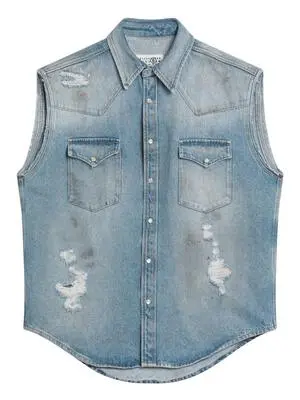 MAISON MARGIELA Denim Gilet - Light Blue