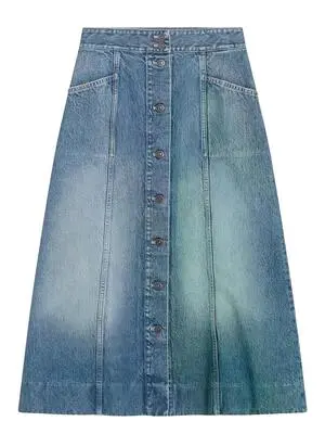 Valentino Garavani Cotton Midi Skirt - Blue