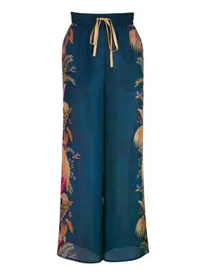 Zimmermann Floral-print Trousers - Blue