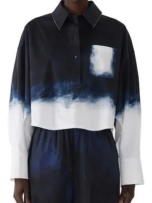 JASON WU Popover Top - Navy/white