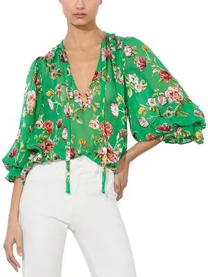 Alice + Olivia Moranne Floral Top - Hamptons Floral