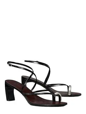 Tory Burch Pierced Strappy Sandals - Perfect Black