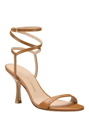 STUART WEITZMAN Nudist Wrap 85 High Heel Sandals Machiato