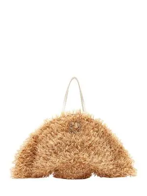 ROGER VIVIER Tres Vivier Panier Raffia Tote - Neutral