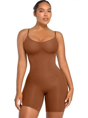 SHAPELLX Seamless Smoothing Bodysuit - Chocolate Brown