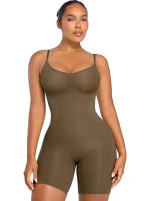 SHAPELLX Seamless Smoothing Bodysuit Olive Brown