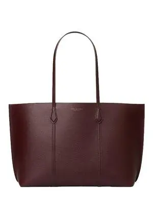 Tory Burch Perry Triple Compartment Leather Tote - Dark Carmine