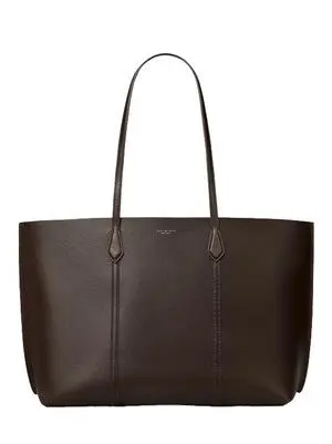 Tory Burch Perry Triple Compartment Leather Tote - Dark Cocoa