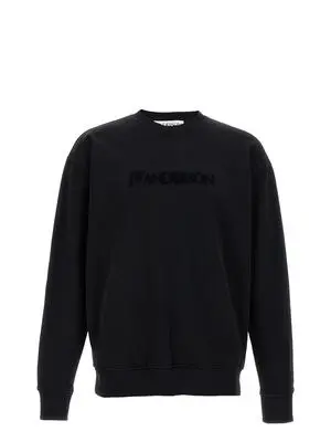 JW Anderson Cotton Sweatshirt With Embroidered Logo - Black