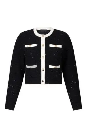 Liu Jo Jacket With Glitter Embellishments - Nero Latte