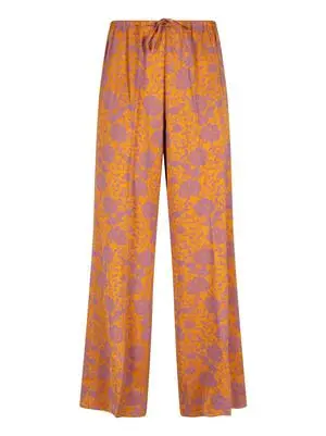 Dries Van Noten Floral Print Trousers Orange