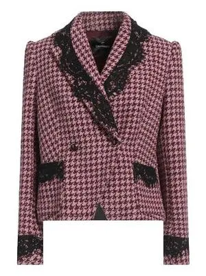 CRISTINAEFFE Double-breasted Houndstooth Tweed Blazer - Purple