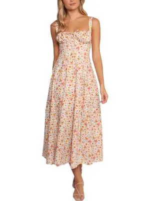 PETAL & PUP Floral Sleeveless Midi Dress - Orange