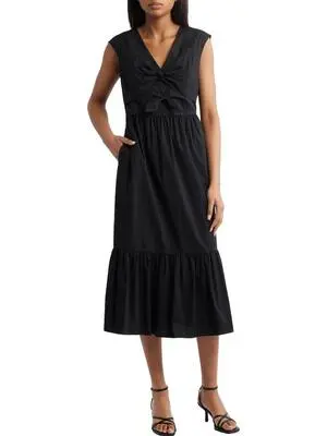 Anne Klein Bow Front Midi Dress - Anne Black