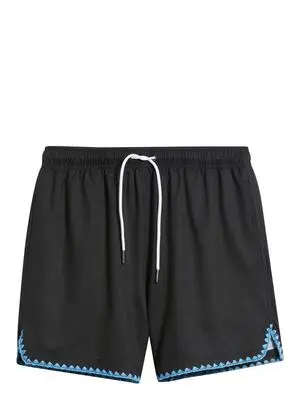 MAVRANS Stitch Waterproof Swim Trunks - Black/blue