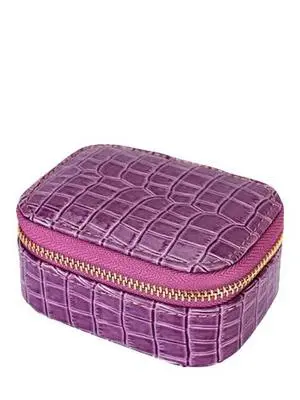 EMMA RAE Faux Leather Mini Jewelry Case - Purple