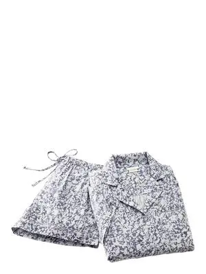 BOLL & BRANCH Signature Garden Print Sleep Shorts - Bay