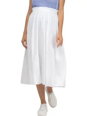 PIETRO BRUNELLI Poplin Maternity Midi Skirt - White