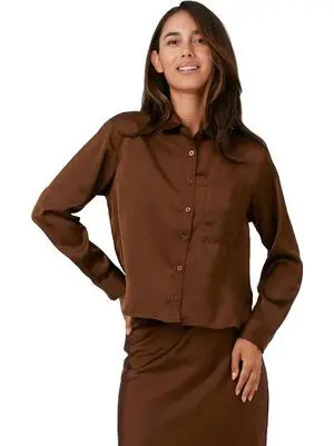 BY TESS COLLECTION Ella Blouse - Chocolate