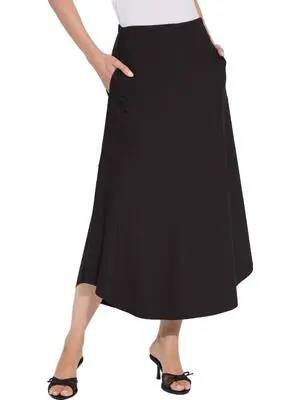 Lyssé Essentials A-line Ponte Midi Skirt - Black