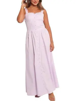PETAL & PUP Bellus Lace Trim Sleeveless Maxi Dress - Lilac
