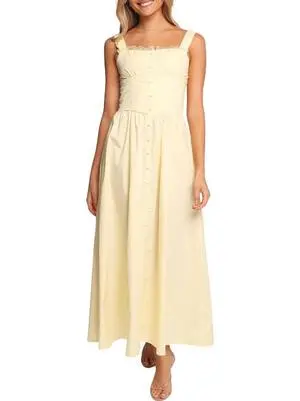 PETAL & PUP Bellus Lace Trim Sleeveless Maxi Dress - Yellow