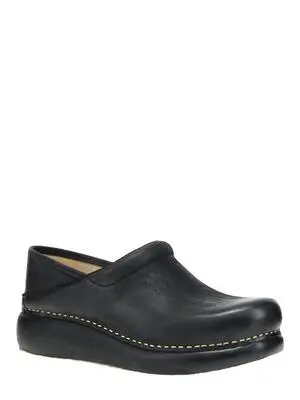 Dansko Platform Clog - Black Burnished Nubuck