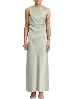 Significant Other Becca Panelled Satin Maxi Dress - Moss