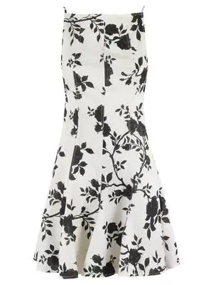 SELF-PORTRAIT Floral-print Mini Dress - White
