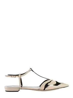 Giorgio Armani Leather Ballerina Shoes - Neutrals