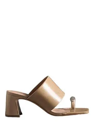 Anthropologie Toe-ring Block-heel Mules - Taupe