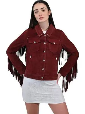Frye Nash Trucker Jacket - Burgundy