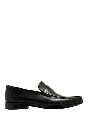 Magnanni Penny-slot Leather Loafers - Black