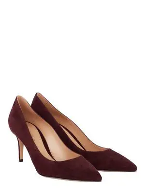 GIANVITO ROSSI 70 Suede Pumps Burgundy