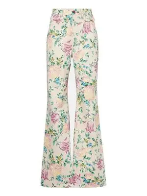 Chloé Floral High-rise Flared Jeans - Multicoloured